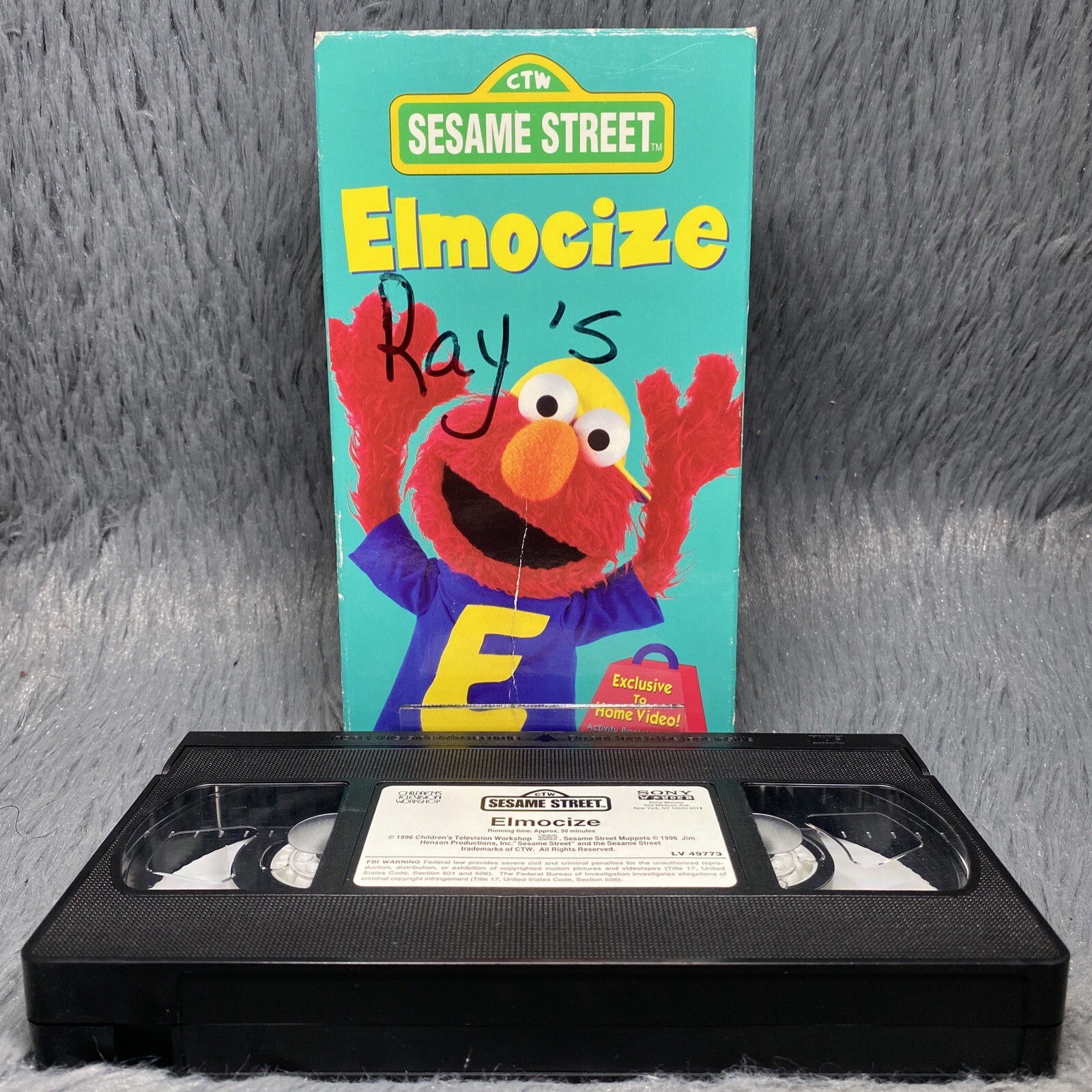 Elmocize VHS 1996 Elmo Kids Video Sesame Street Exercise Workout RARE ...