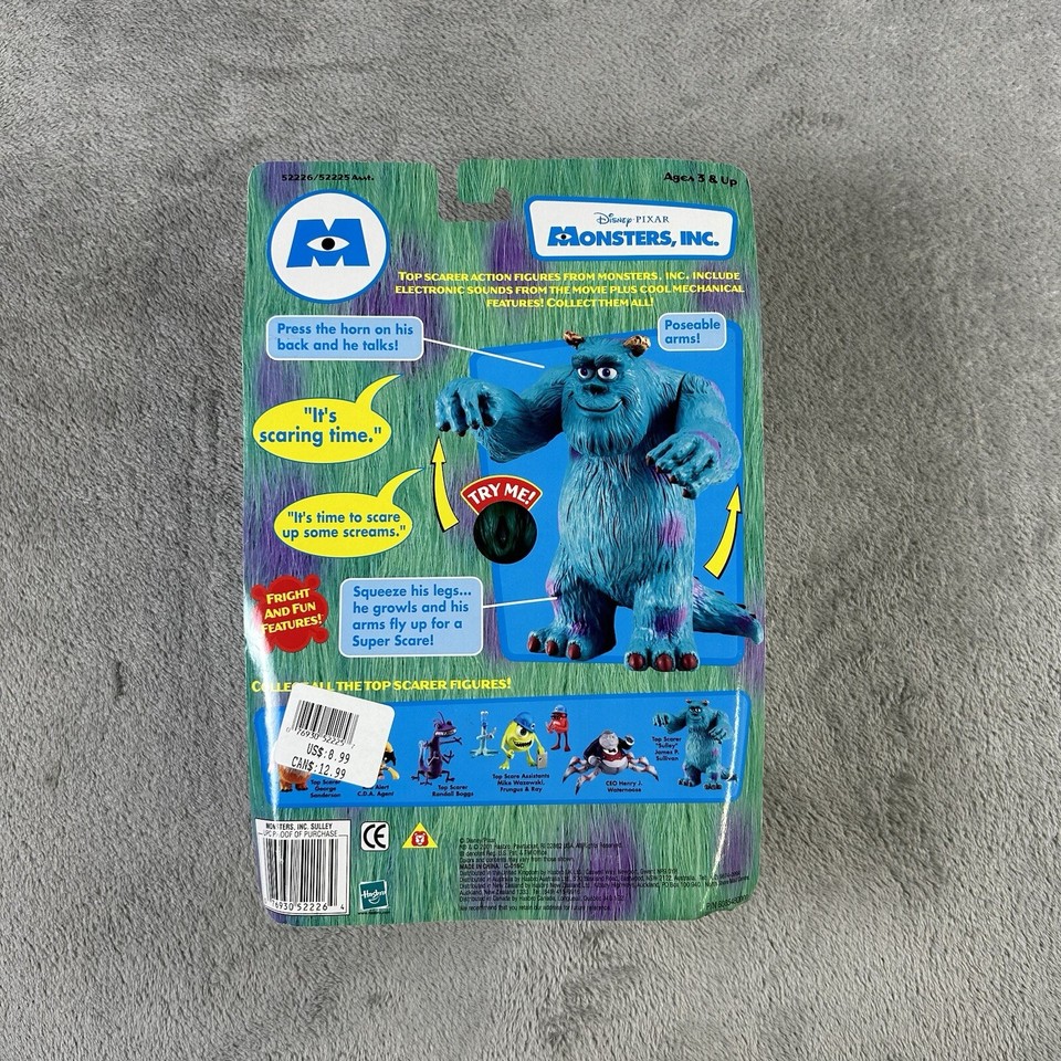 RARE 2001 Disney Pixar Monsters Inc Action Figure Toy Top Scarer Sulley ...