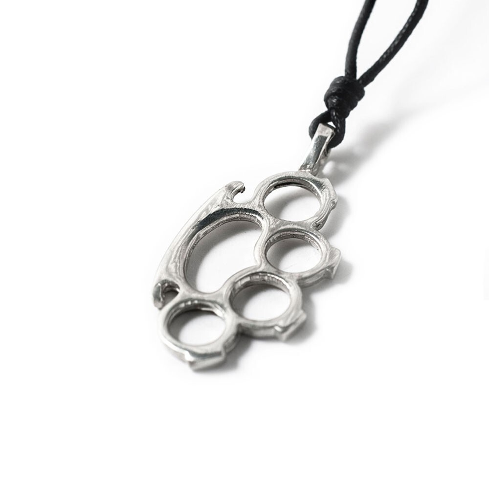 Silver Pewter Knuckles Silver Pewter Charm Necklace Pendant Jewelry | eBay
