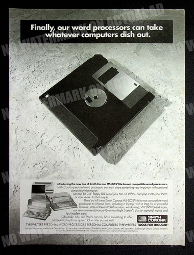 Smith Corona MS-DOS Word Processor Floppy Disc 1991 Print Magazine Ad ...