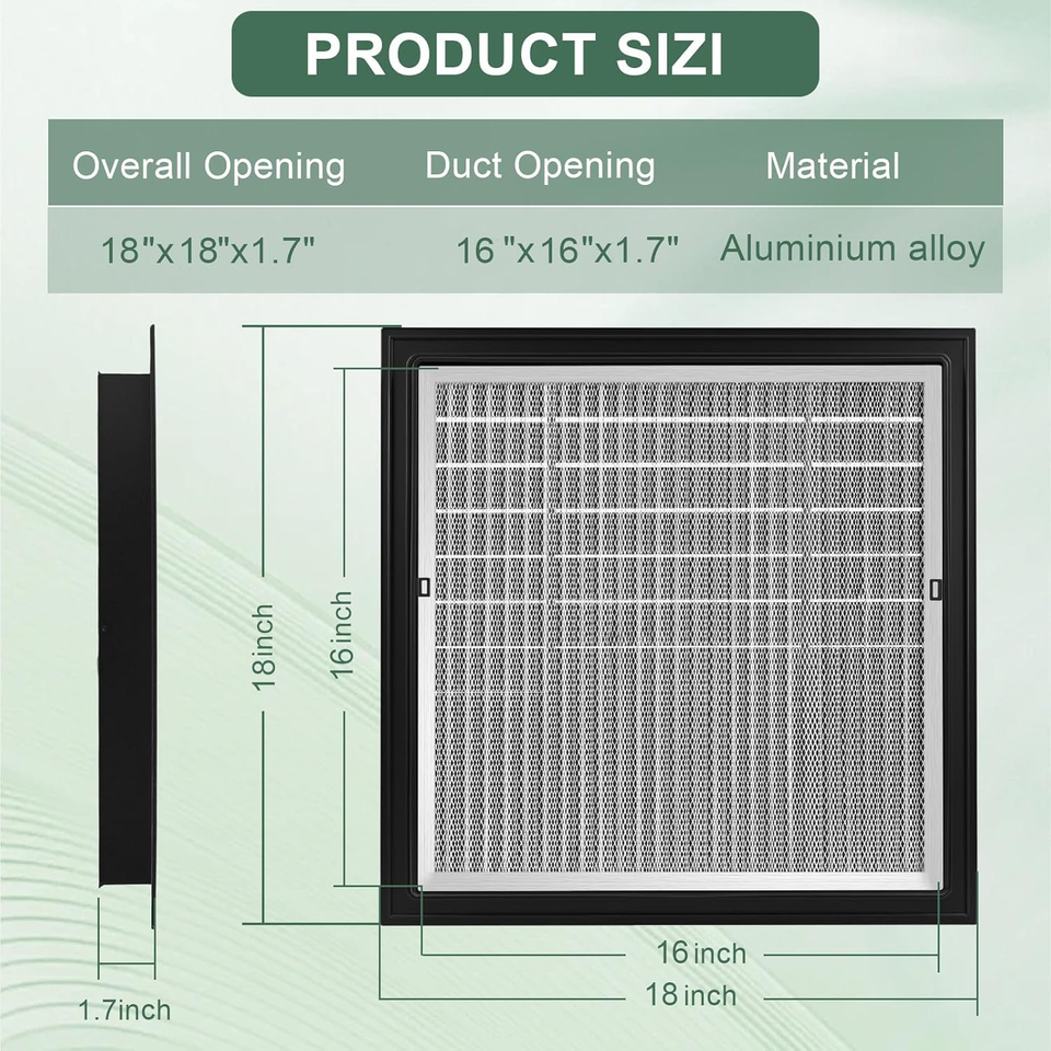 18" X 18" Aluminum Gable Vent with Screen, Never Rust Gable Vents for ...