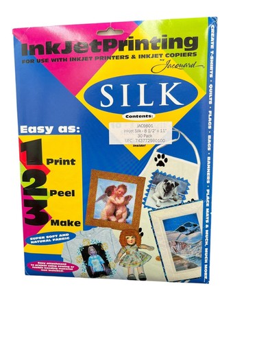 Jacquard Ink Jet Fabric 8.5'' x 11'' Silk Sheets 15 Sheets Open Package ...