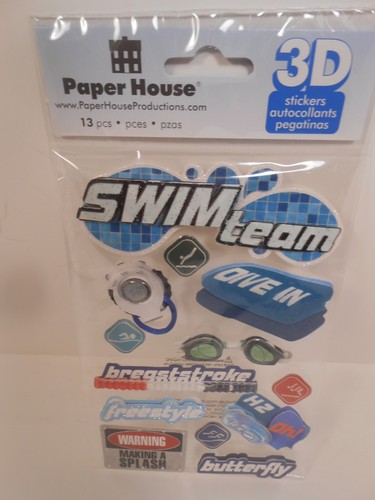 Paper House SWIM TEAM 3D Stickers NIP | eBay