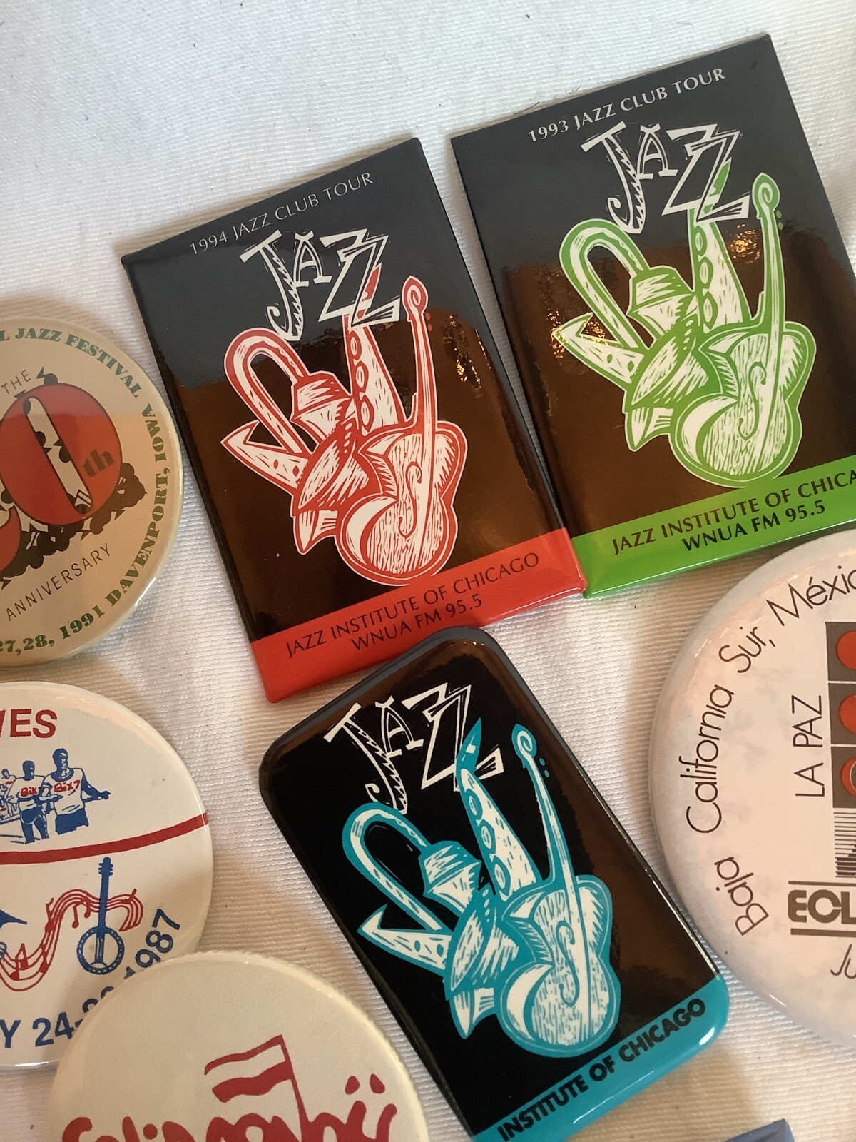 Vintage Lot 14 Buttons Pins Chicago Bix Jazz Mexico Eclipse Polish ...