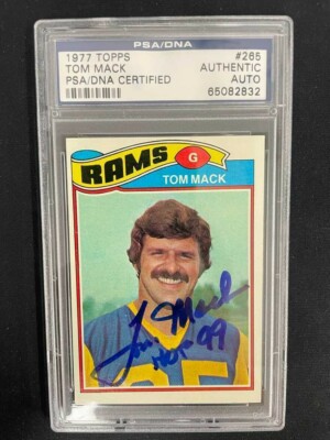 TOM MACK 1977 TOPPS FOOTBALL #265 - PSA/DNA CERTIFIED AUTO - "HOF 99 ...