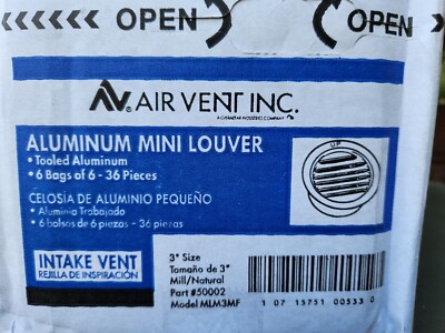 (36 Pack) Air Vent 3 In. Aluminum Mini Louver Soffit Vent Air Vent ...