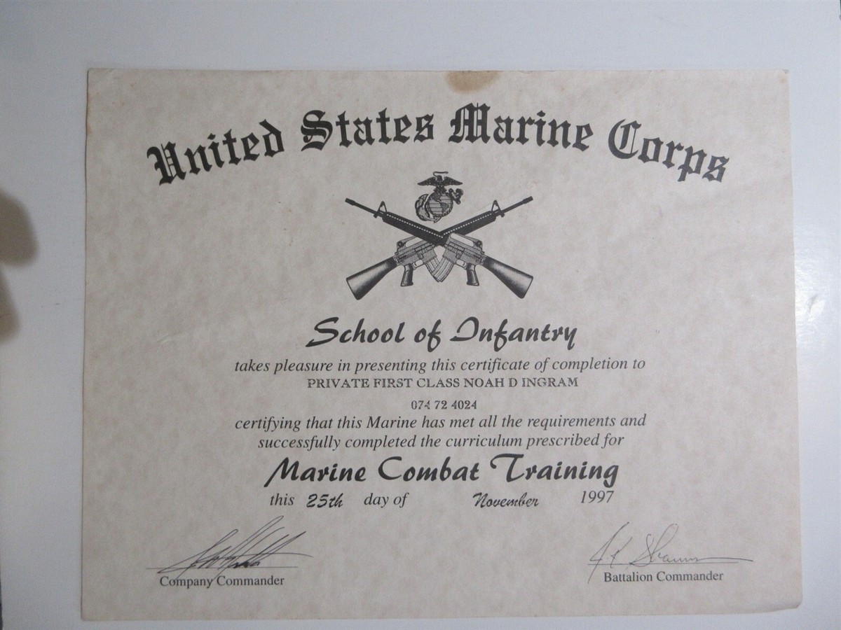 Usmc Scuba School Certificate Military BCDs & Commercial Dive Jackets