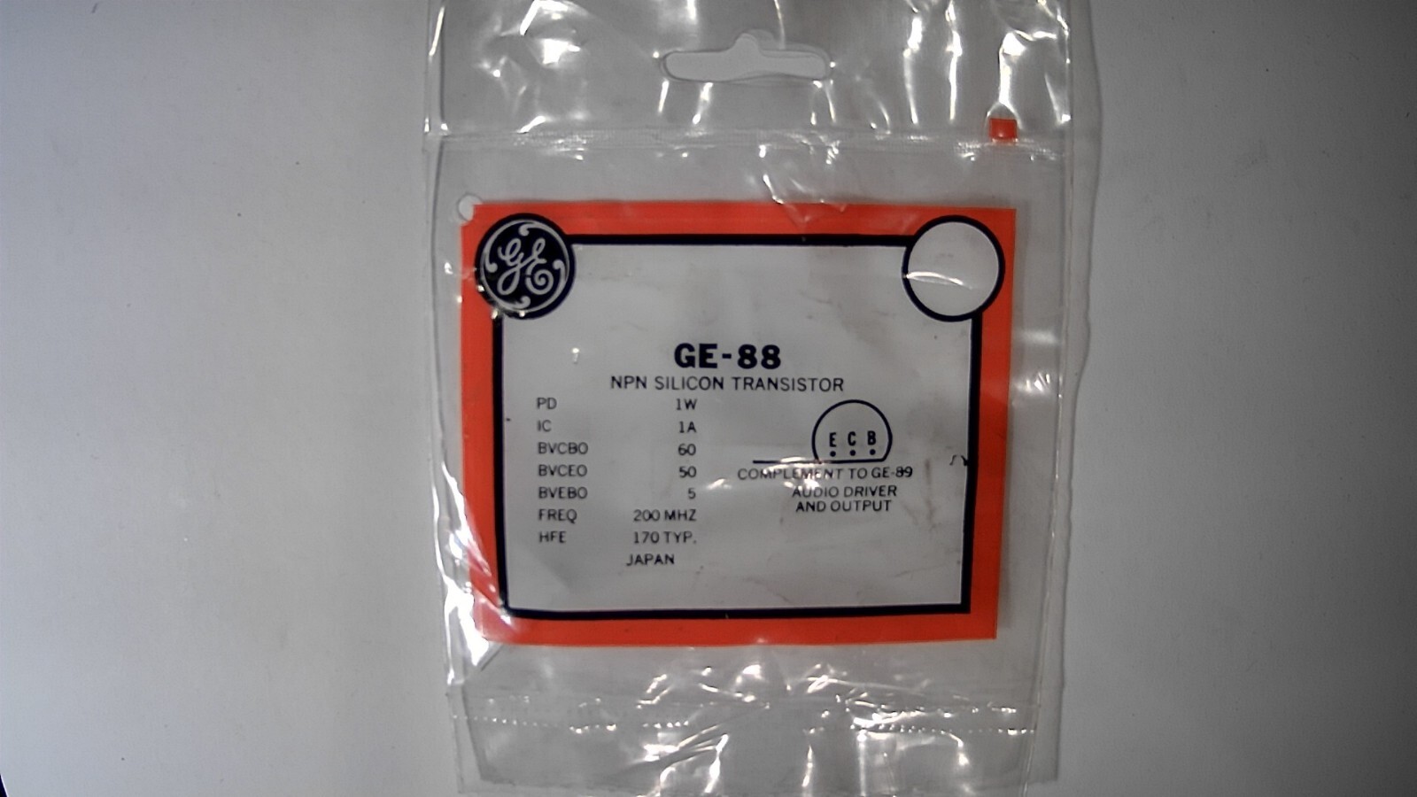 General Electric GE-88 NPN Silicon Transistor - NOS | eBay
