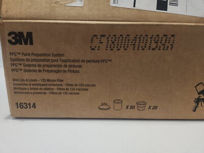 3M PPS Lids & Liners, 16314, Mini 6 oz, 125 Micron Full Diameter Filter ...