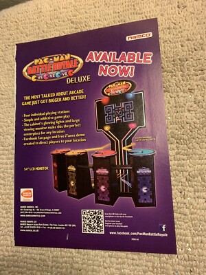 original 11- 8 1/4” Pac Man Battle Royale Deluxe arcade video game AD ...