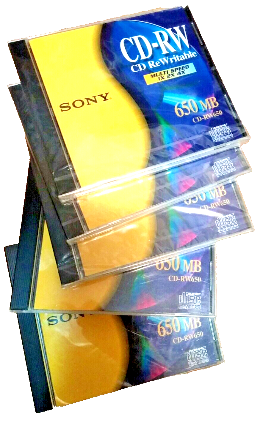Sony CD-RW ReWritable 650MB (5) 4x 10x CD-RW 650HS Disc High Speed | eBay
