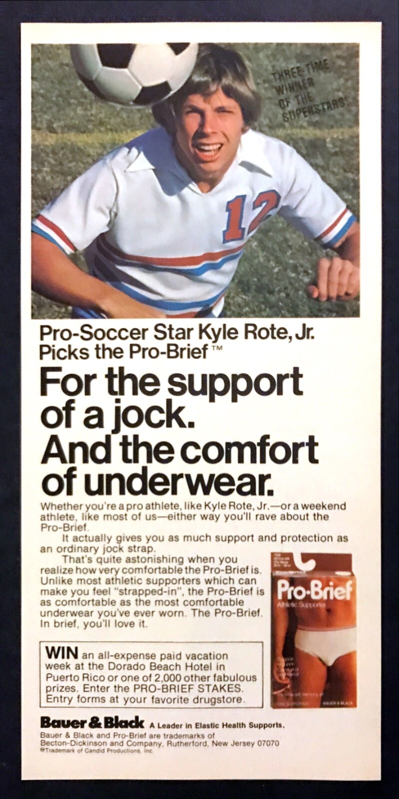 1977 Soccer Star Kyle Rote Jr photo Pro-Brief Jock Strap Underwear ...
