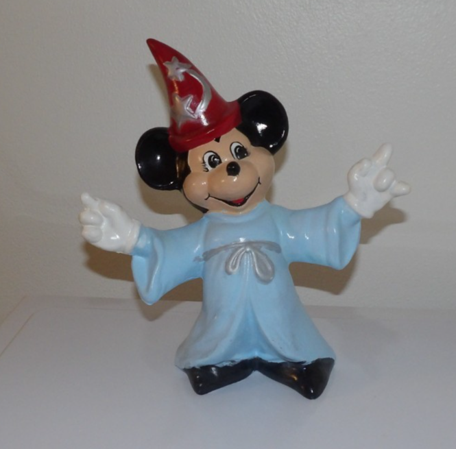 Walt Disney Mickey Mouse Fantasia Wizard Sorcerer Ceramic Figurine 12 ...