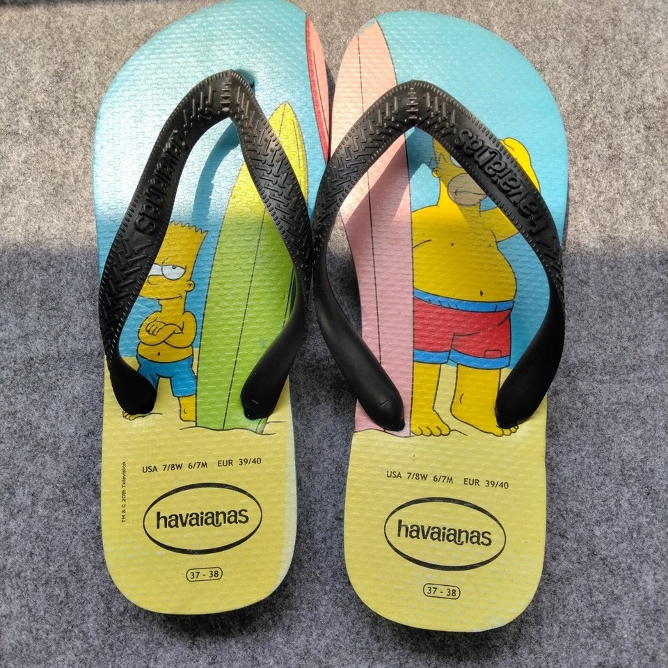 Havaianas The Simpsons Flip Flops Sandals Women’s 6/7W Mens 7 Rare ...