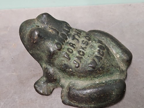 Frog Cast iron Door Stop — I Croak For The Jackson Wagon | eBay