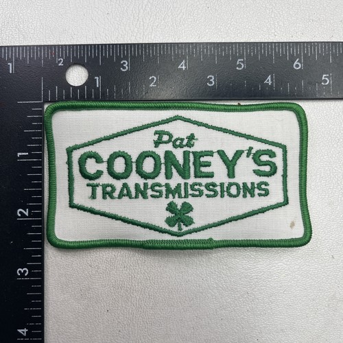 Vtg Green & White PAT COONEY’S TRANSMISSIONS Patch w/ Green Shamrock ...