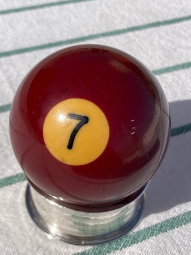 Vtg.Edwardian Bakelite/Catalin Red Billiard Ball Number 7 Pool Cue ...