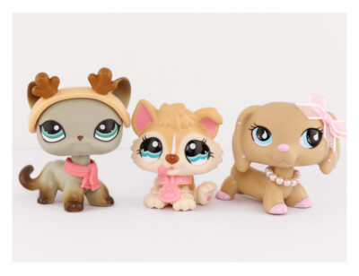 3x LPS Shorthair Cat 391 LPS Baby Husky 1013 LPS Dachshund 909 with ...