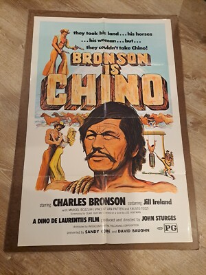 CHINO Original 1973 poster 27x41 Charles Bronson - brown title style | eBay