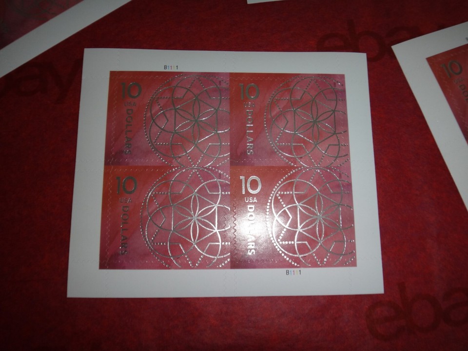 20 x $10 USPS FLORAL GEOMETRY Domestic Priority Mail Stamps, Face Value ...