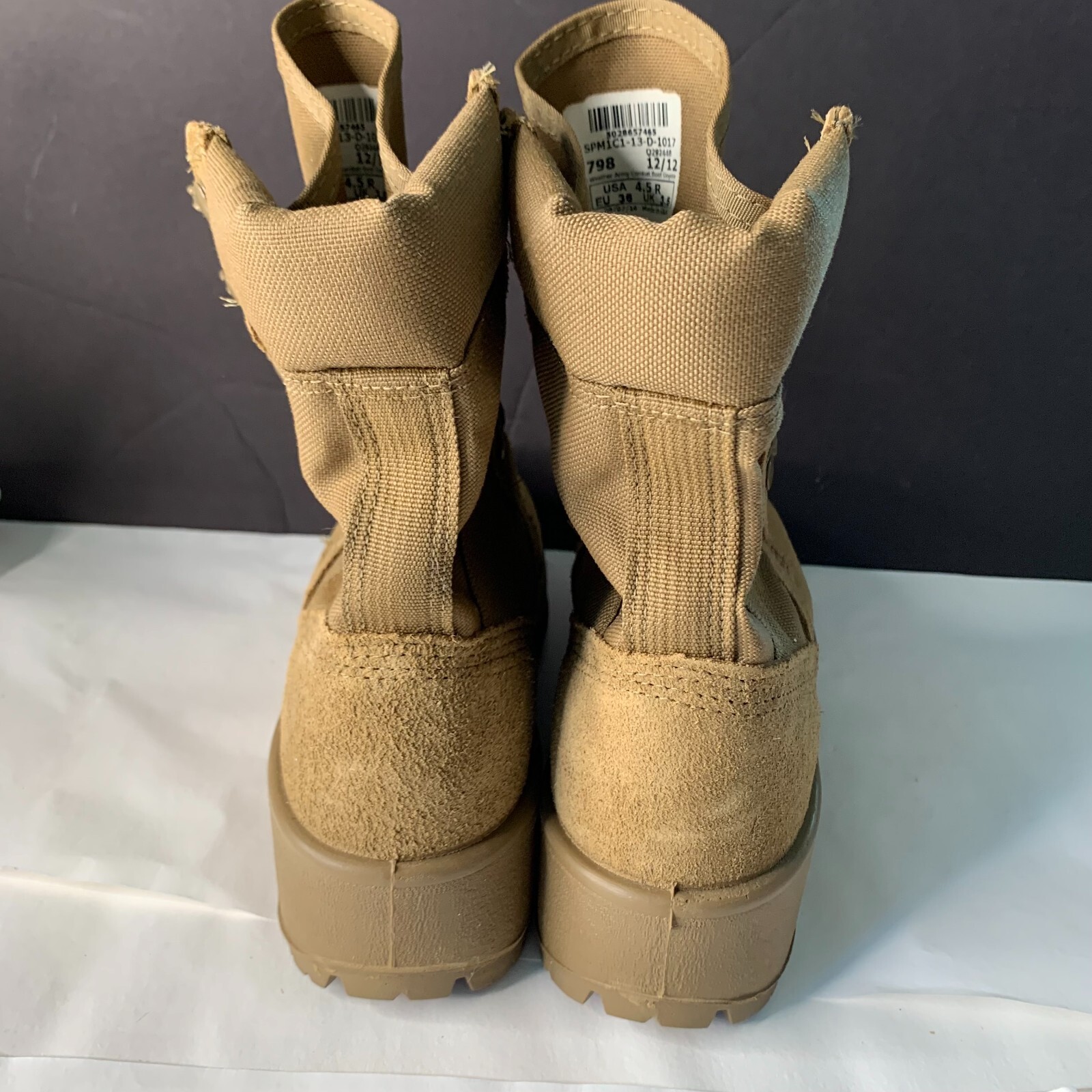 VIBRAM HOT WEATHER ARMY COMBAT BOOTS COYOTE SIZE 4.5R… - Gem