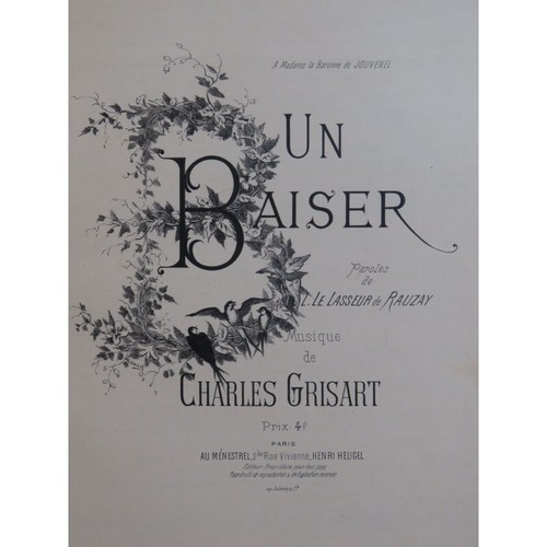 GRISART Charles Un Baiser Chant Piano 1902 | eBay