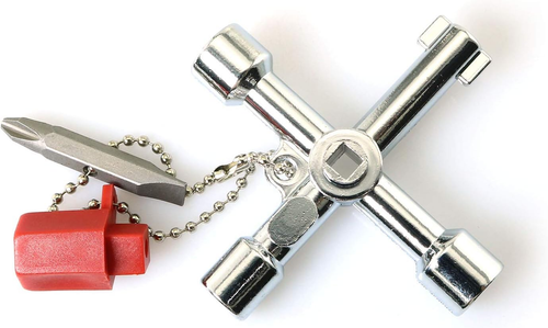 4 Way Cross Key Zinc Alloy Multifunction Triangle Wrench Key Universal ...