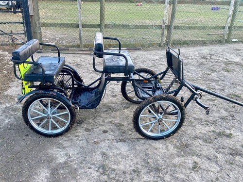 4 wheel miniature shetland pony exercise carriage/cart/trap single or ...