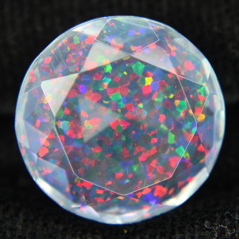 15 Ct Round Shape Fire Opal Triplet Multi Color Loose Gemstones ...