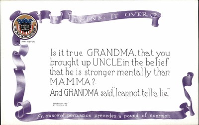 WOMEN'S SUFFRAGE Arts & Crafts Grandma Cannot Tell a Lie Antique ...