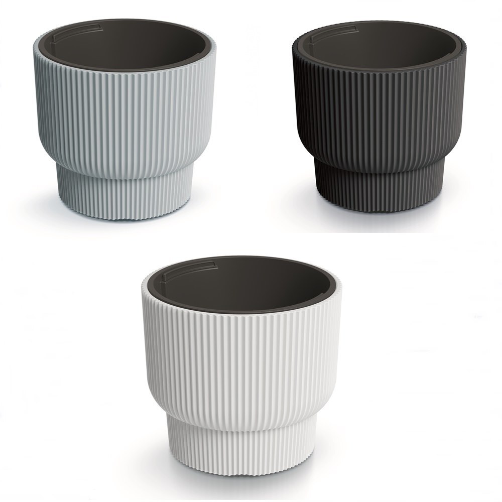 Blumentopf Blumenkübel Pflanzentopf Rillen Rippen-Design Übertopf ...