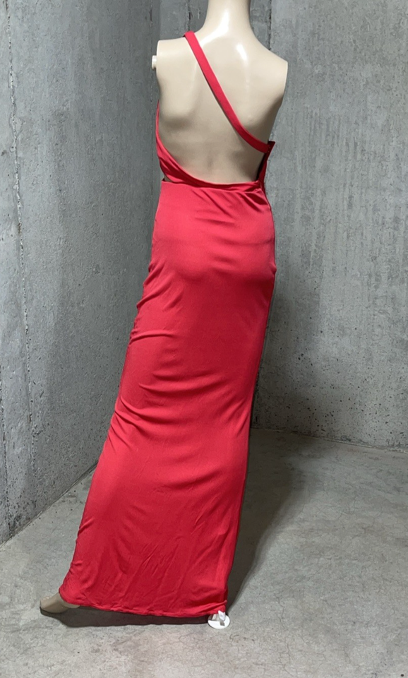 Gianni Versace Couture Vintage Red Logo Long Maxi Gown Dress US 4 6 IT ...