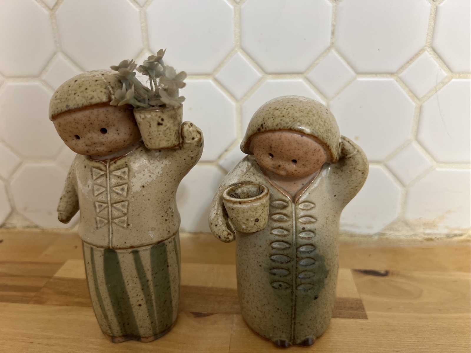 Vintage Pair Of Japanese Pottery Stoneware Gempo Figurines | eBay