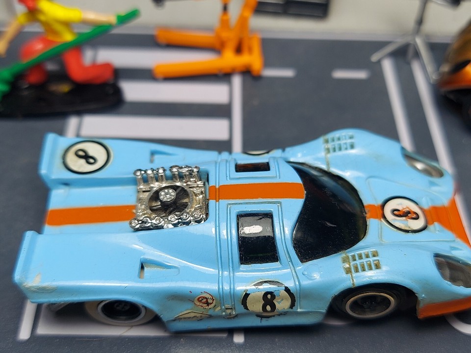 VINTAGE GOLF Porsche 917 BRASS PAN HO SLOT CAR JUNKYARD LOT FIND,RUNS ...