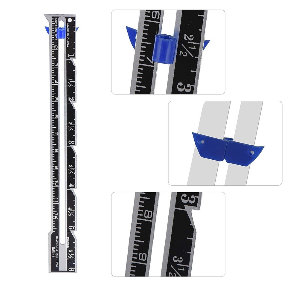 5 In 1 Sliding Gauge Measuring Sewing Ruler Tool for Sewing Crafting ...
