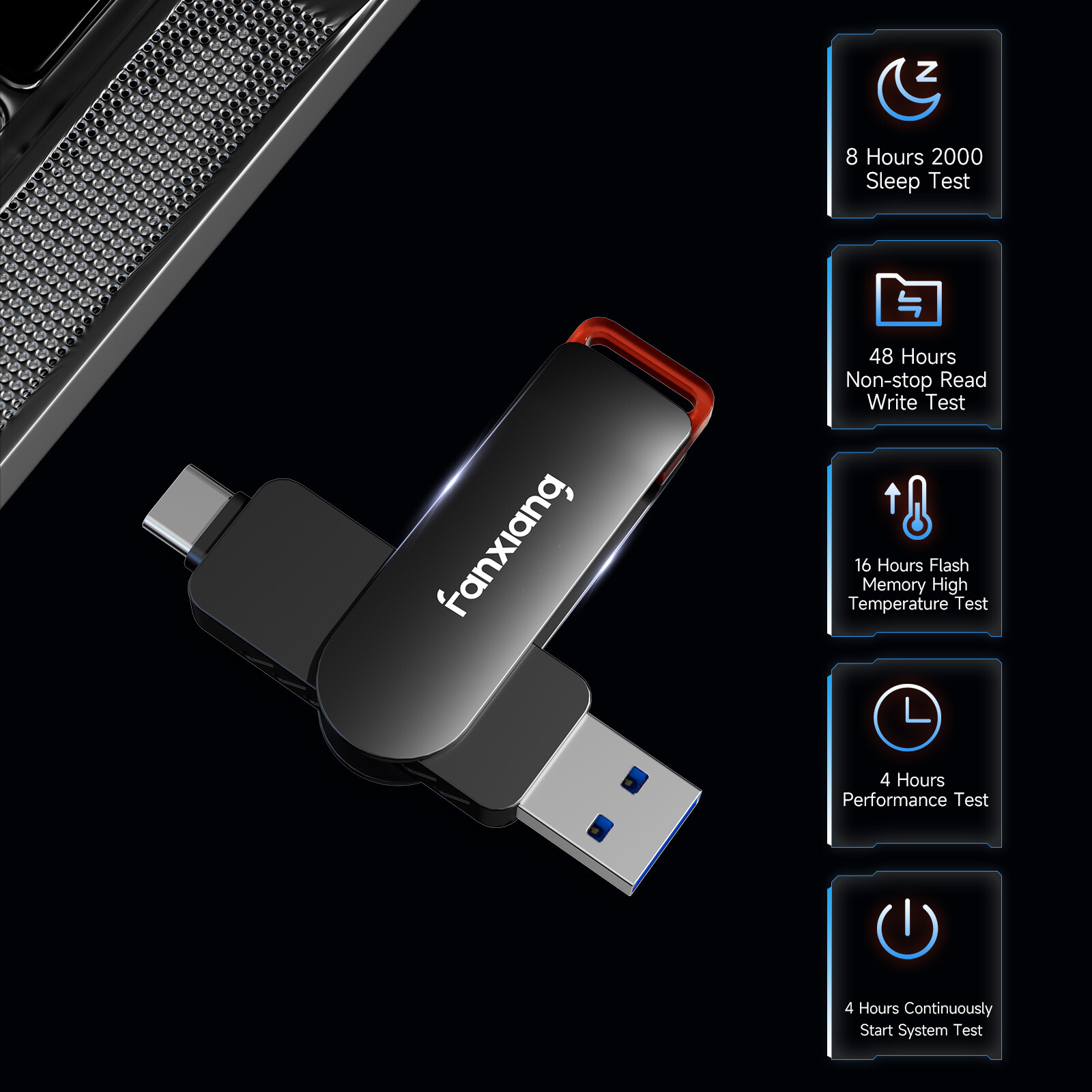 Fanxiang 512GB Flash Drive 560MB/s External SSD Type C USB-A for ...