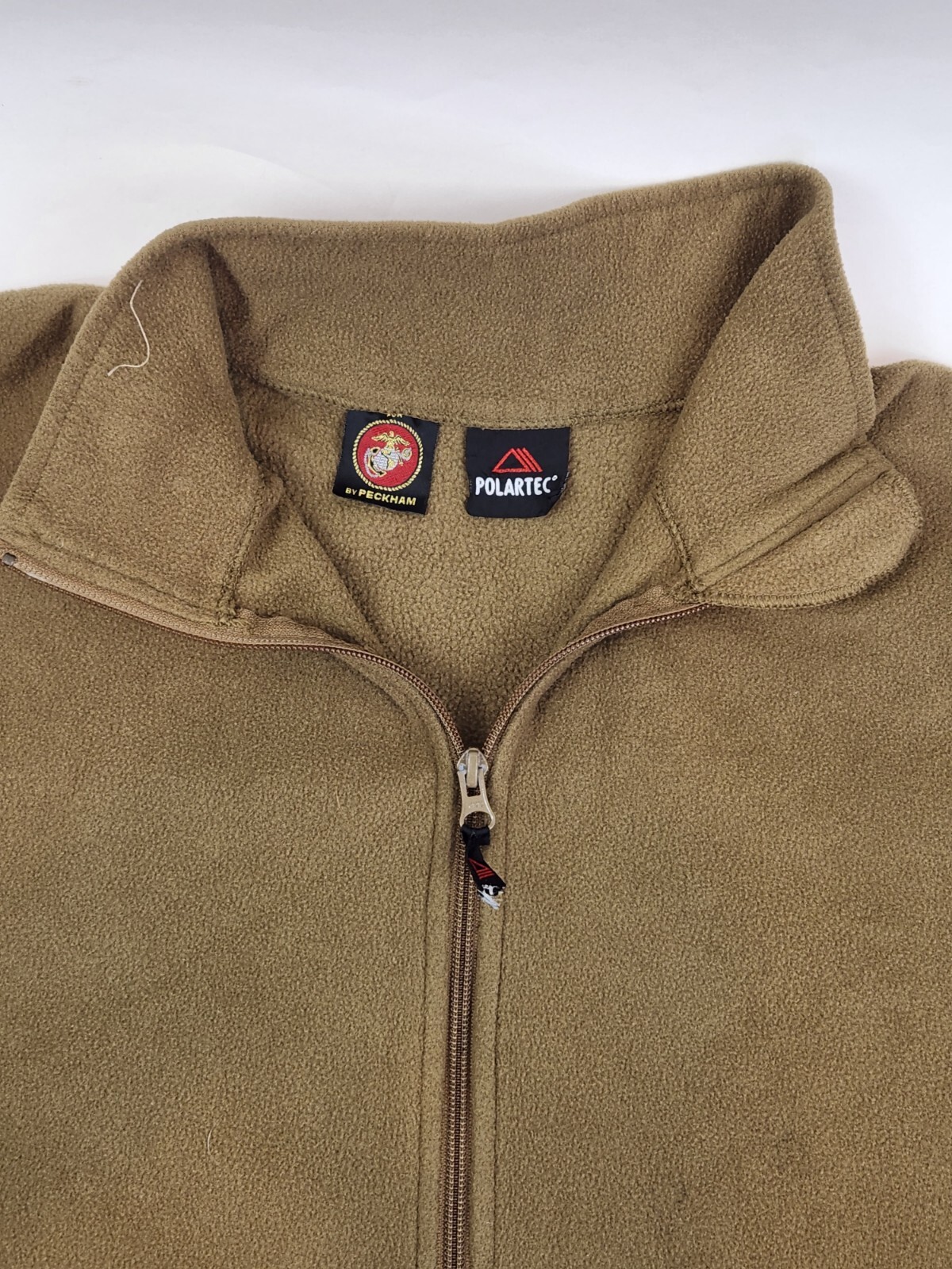 US Marine Corp USMC by Peckham Polartec Brown 1/2 Zip Fleece Pullover ...