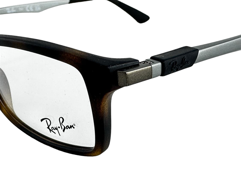Ray Ban NEW Matte Havana Rectangle Frames Metal Gray 54-17-145 ...