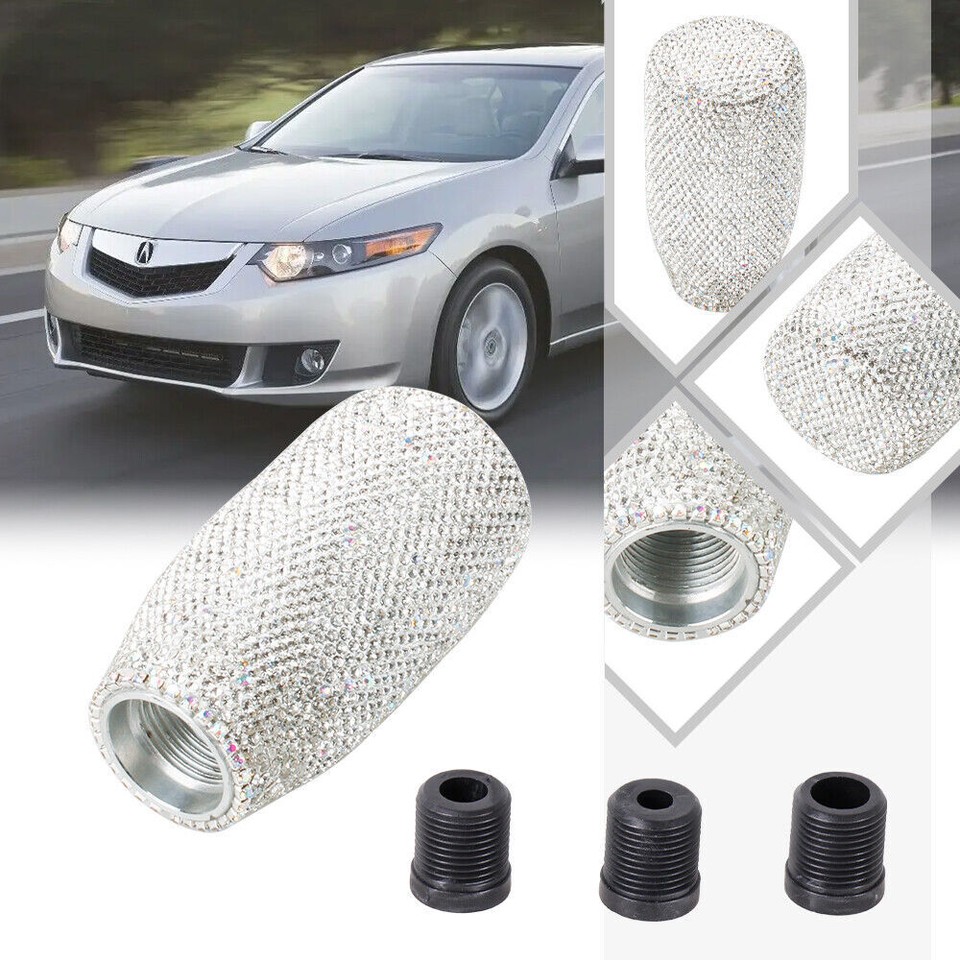 Universal Car Gear Shift Knob Shifter Automatic Shiny Rhinestone Bling ...
