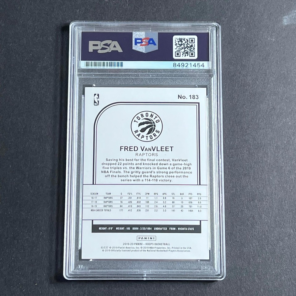 2019-20 Panini NBA Hoops #183 Fred VanVleet Signed Card Auto 10 PSA ...