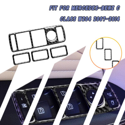 Carbon Fiber Window Lift Switc Panel Trim For Mercedes-Benz C Class ...