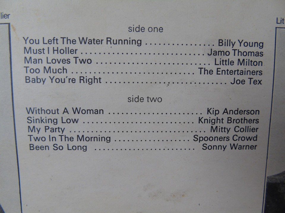 1966 UK LP BLUES & SOUL MITTY COLLIER JAMO THOMAS JOE TEX ETC NORTHERN ...