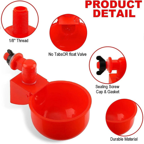 10 Automatic Chicken Water Cup Waterer Poultry Drinking Bowl Feeder ...