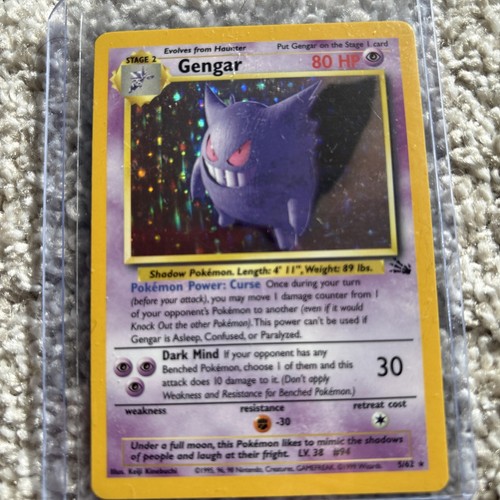 Base Set Unlimited Fossil Gengar Holo Rare 5/62 | eBay