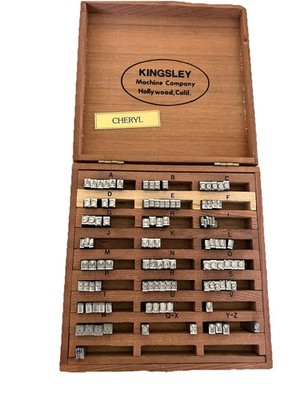 KINGSLEY HOT FOIL STAMP MACHINE Type Set Souvenir Caps 24PT | eBay