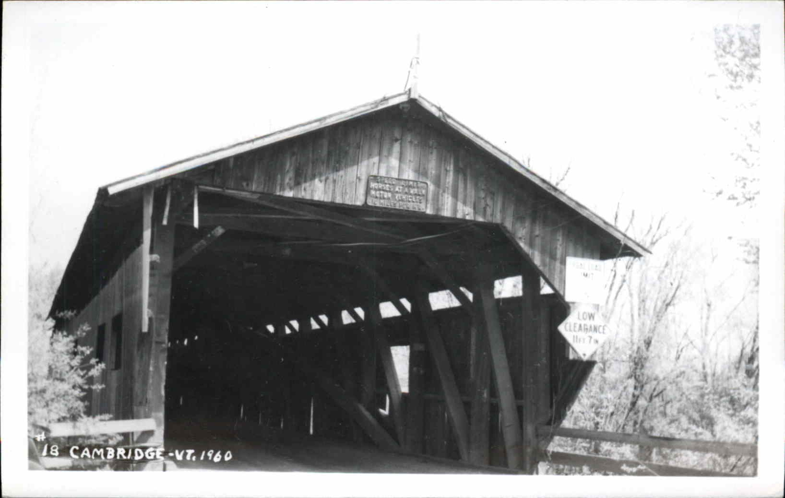 Cambridge Vermont VT Covered Bridge 18 c1950s-60s RPPC Real Photo ...