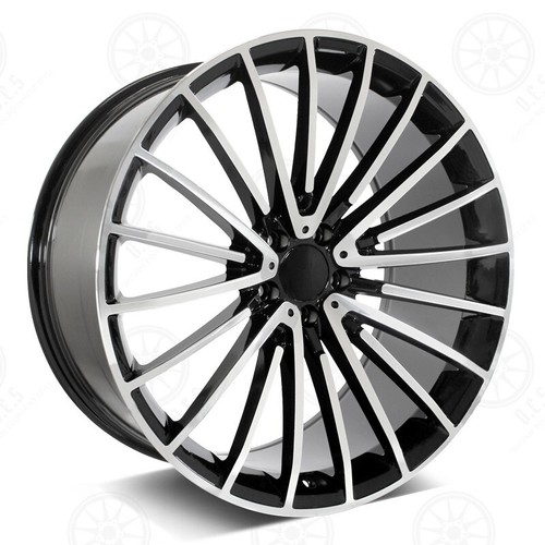 20" Machine Black Wheels Fits Mercedes E Class, S Class, CLS Class, SLK ...