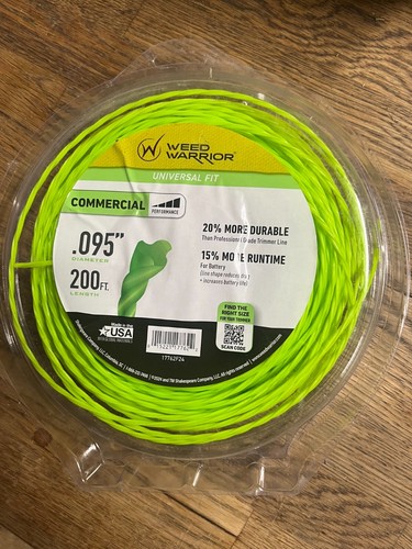 WEED WORRIOR WEED EATER STRING COMMERCIAL GRADE .095" 200Ft UNIVERSAL ...