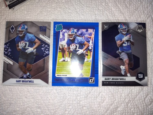 Gary Brightwell Rookie 3 Card Lot New York Giants Arizona U Press Proof ...