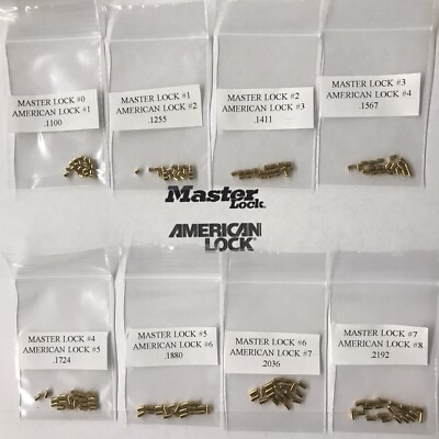 MASTER & AMERICAN PADLOCK LOCK CYLINDER PIN KIT. REKEY KIT WITH ...